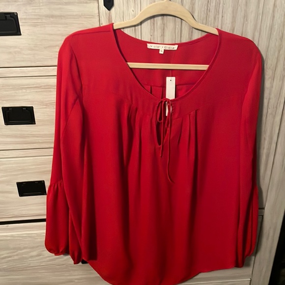 Violet & Claire | Tops | Xl Red Blouse W Tag | Poshmark